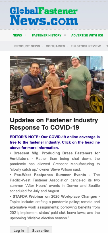 Crescent Manufacturing Aid In The Fight Against COVID-19 – Crescent ...